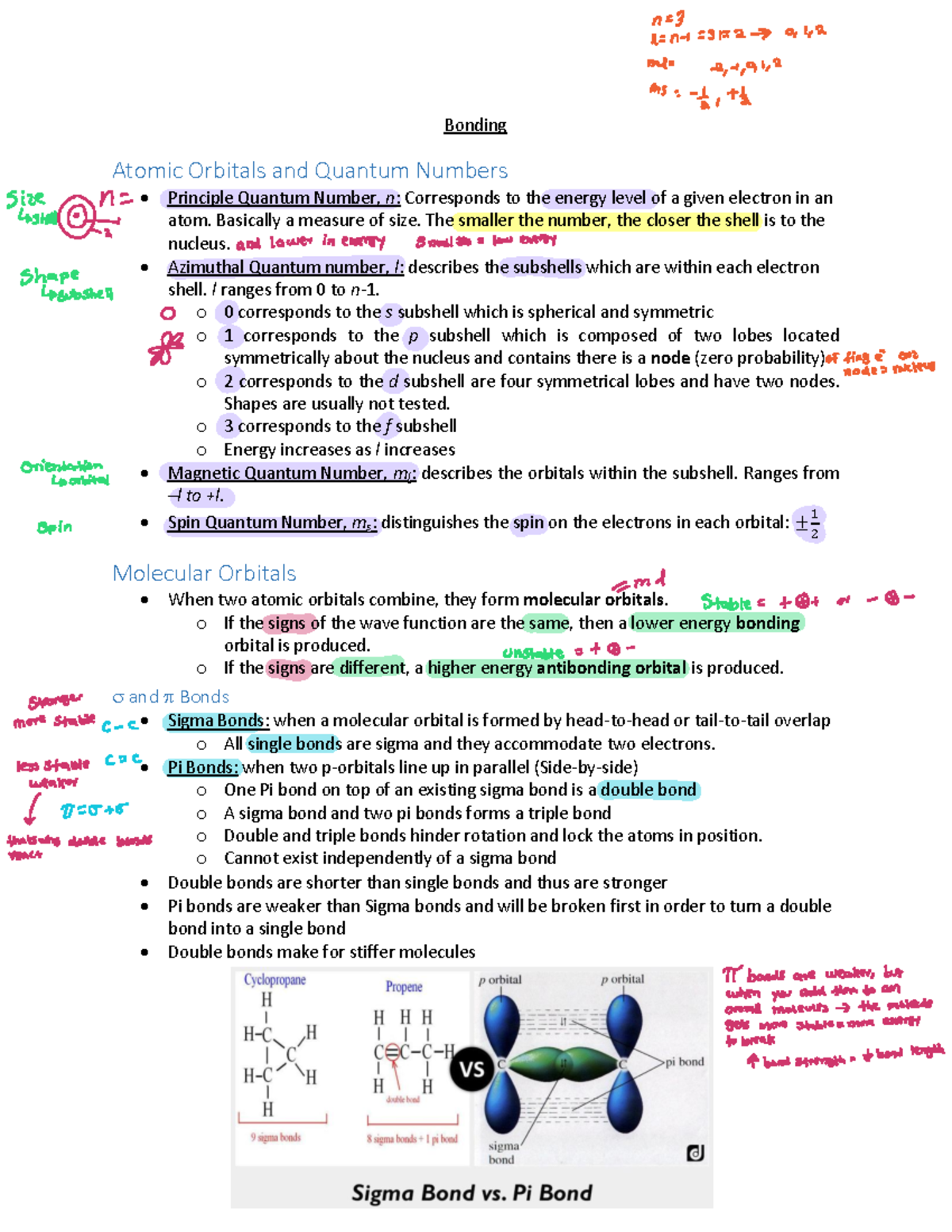 Copy Of 3 Bonding Copy Of 3 Bonding Notes Bonding Atomic Orbitals