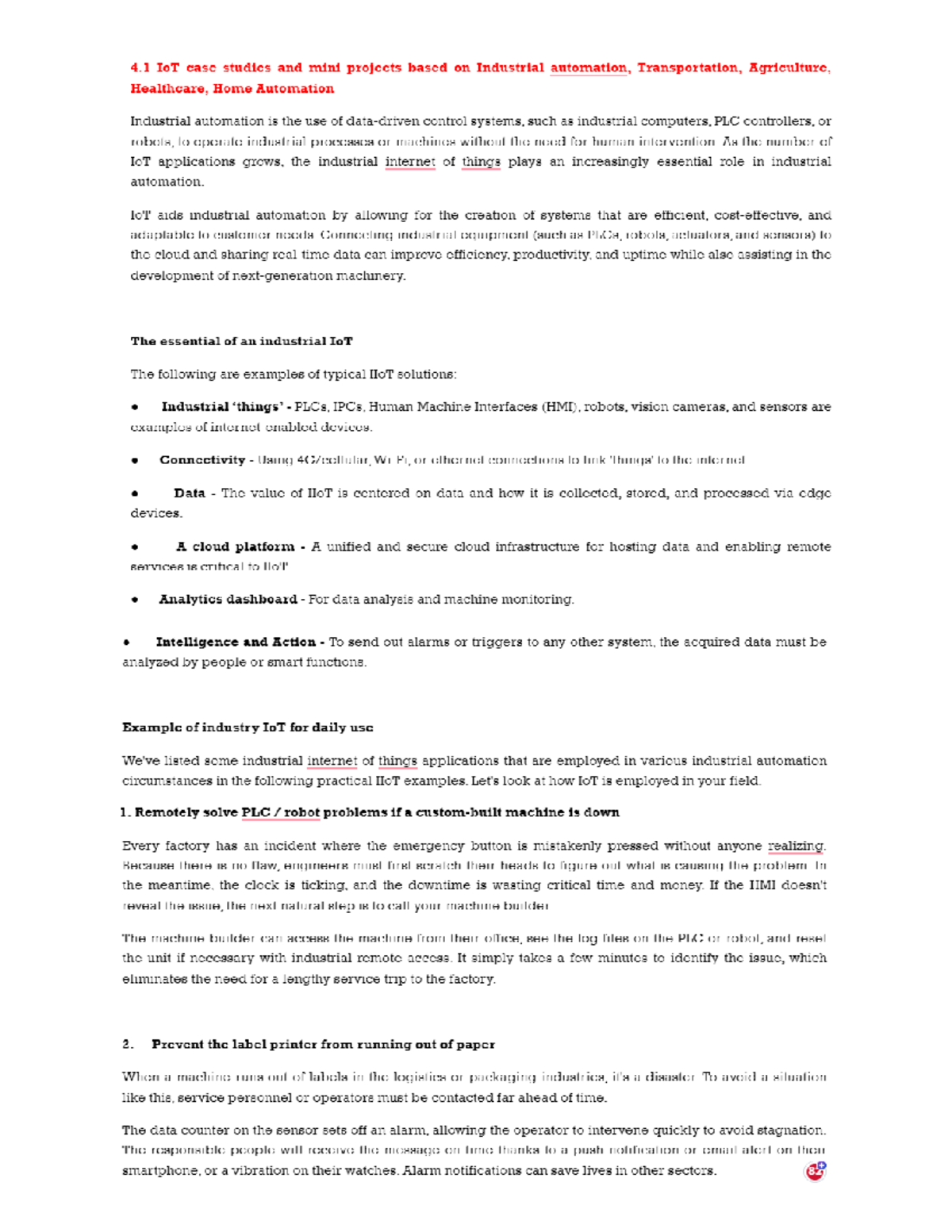 UNIT3 IOT CASE Studies - useful - computer science engineering - Studocu