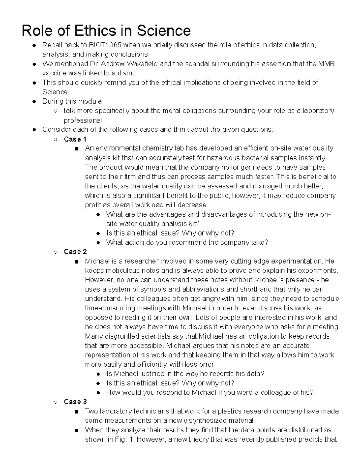 Professional Ethics Pt. 1 - Role of Ethics in Science Recall back to ...