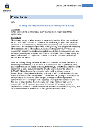 PARA1000 Clinical Simulation Practice Scenarios (1-8) - PARA1000 ...