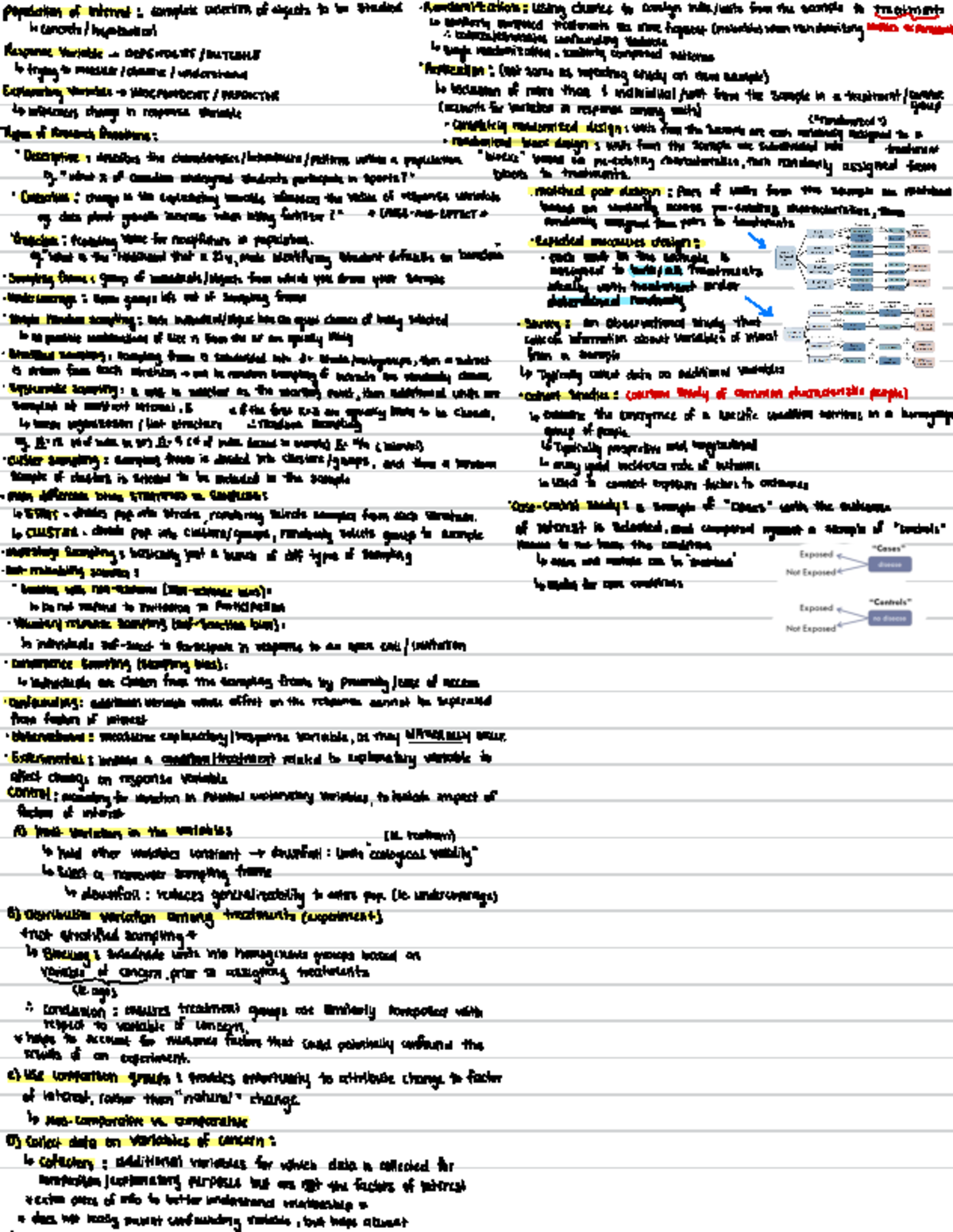 2244 One Pager Topics 2-4 ( Midterm) - population of interest ...