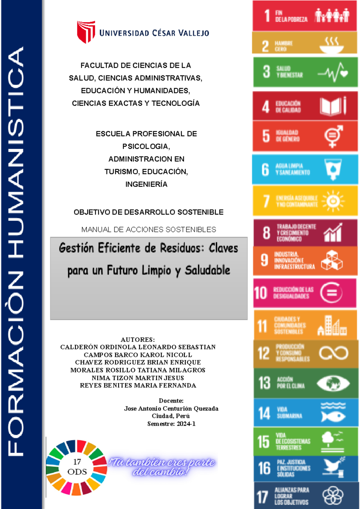 Manual de acciones sostenibles ODS 2024 - FACULTAD DE CIENCIAS DE LA ...