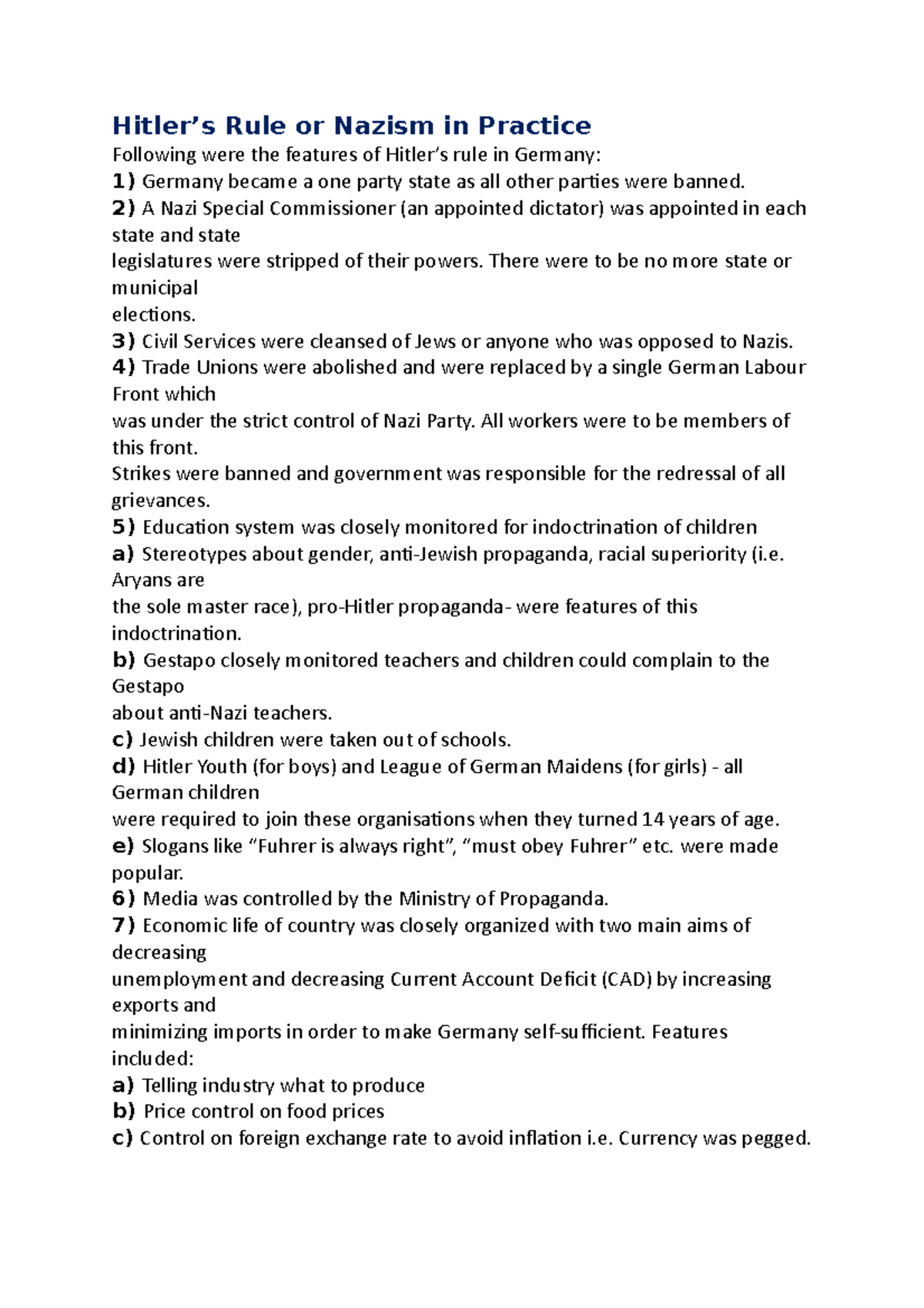 Hitler’s Rule or Nazism in Practice - Hitler’s Rule or Nazism in ...