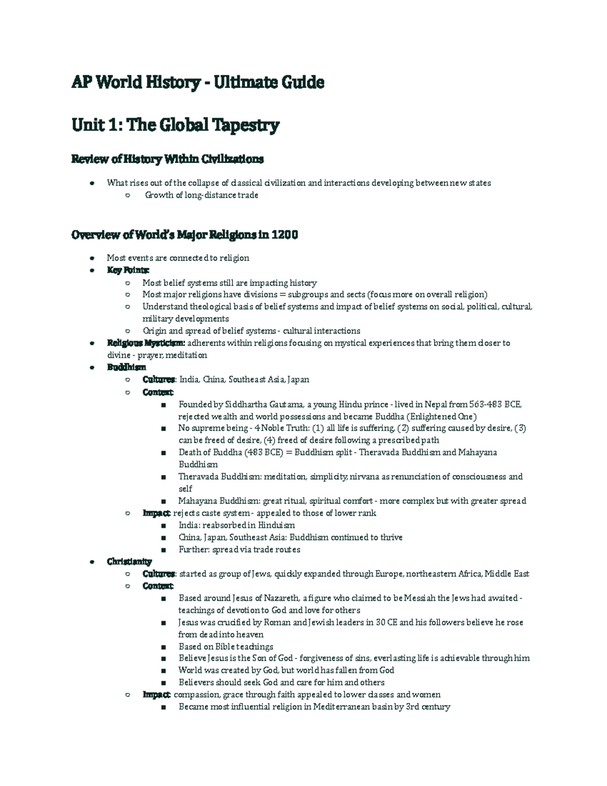 AP World History - Ultimate Guide - (5) friend and friend Impact ...