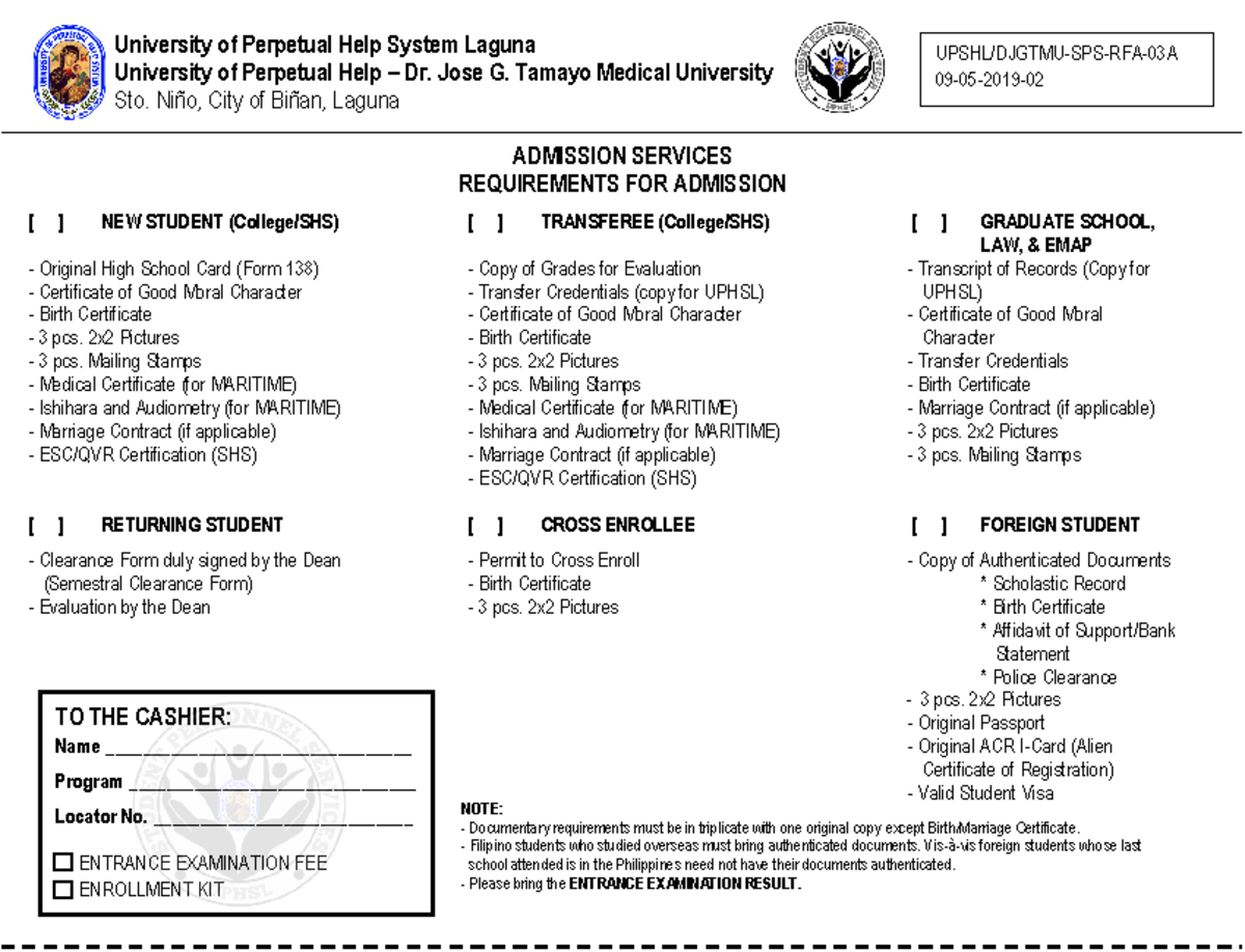 Uphsl requirements for admission - ADMISSION SERVICES REQUIREMENTS FOR ...