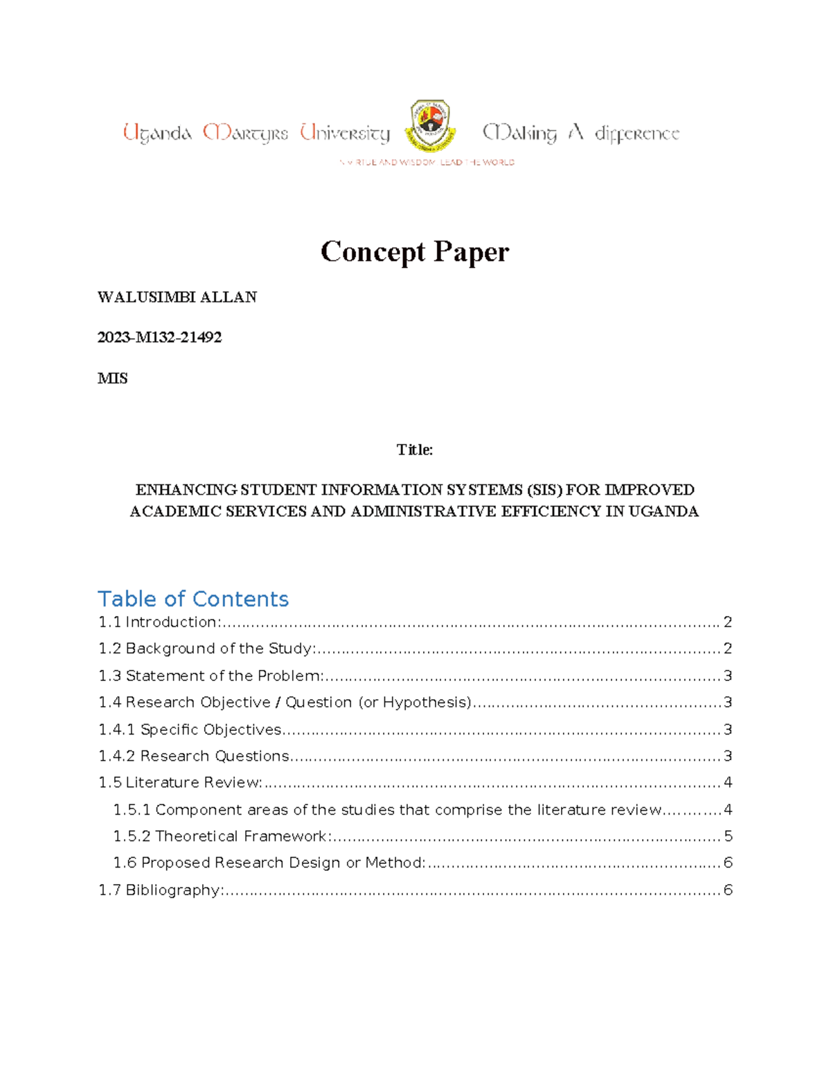 Concept paper - ENHANCING STUDENT INFORMATION SYSTEMS (SIS) FOR ...