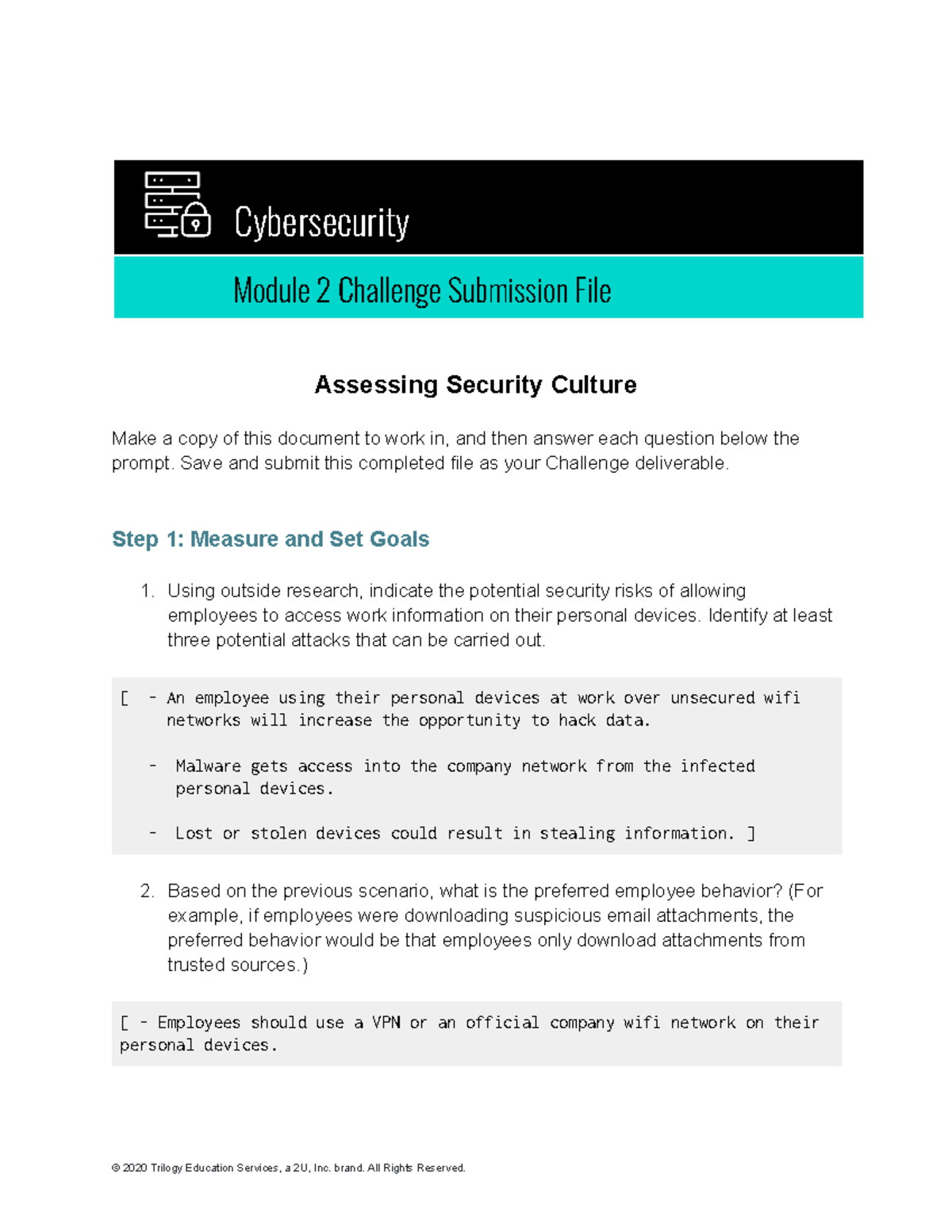 Chadi Baksmati Assessing Security Culture - Cybersecurity Module 2 Challenge Submission File ...