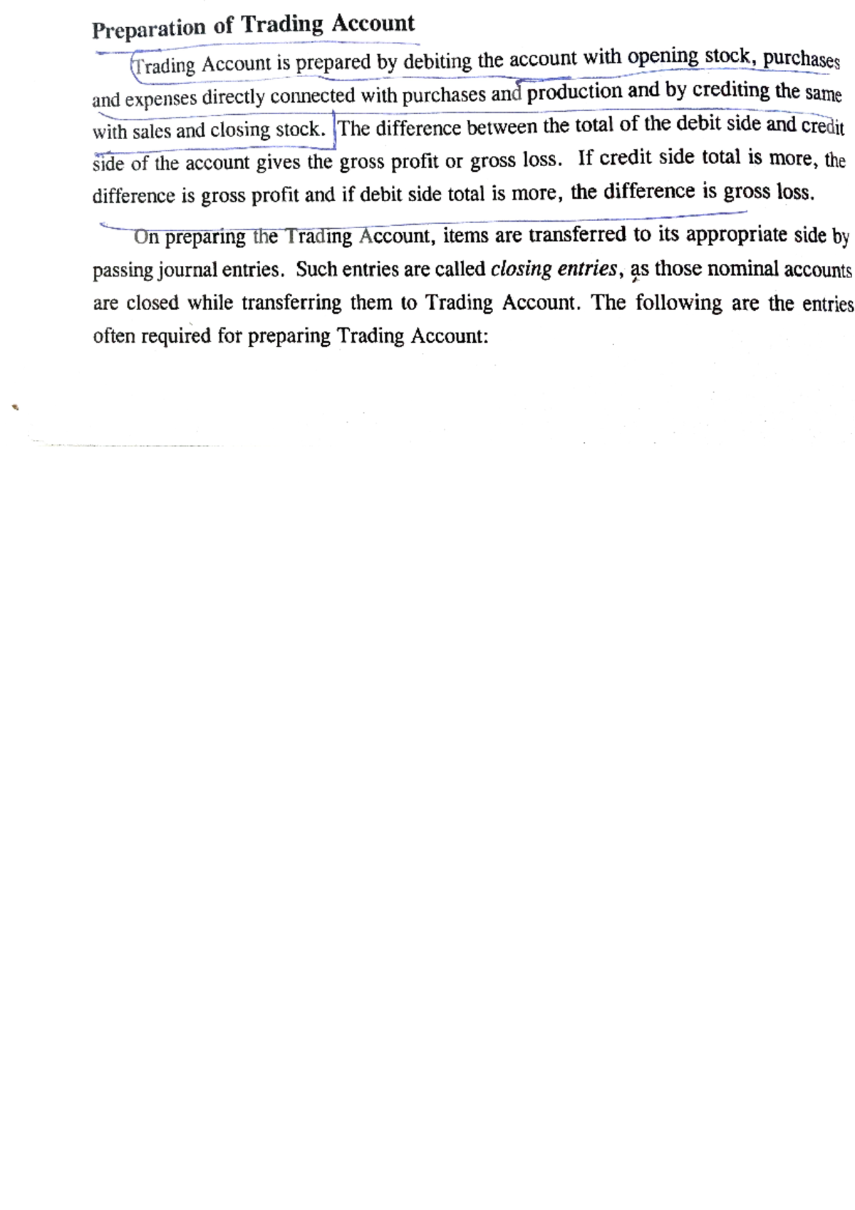 Preparation of Trading Account - ####### Preparation of Trading ...