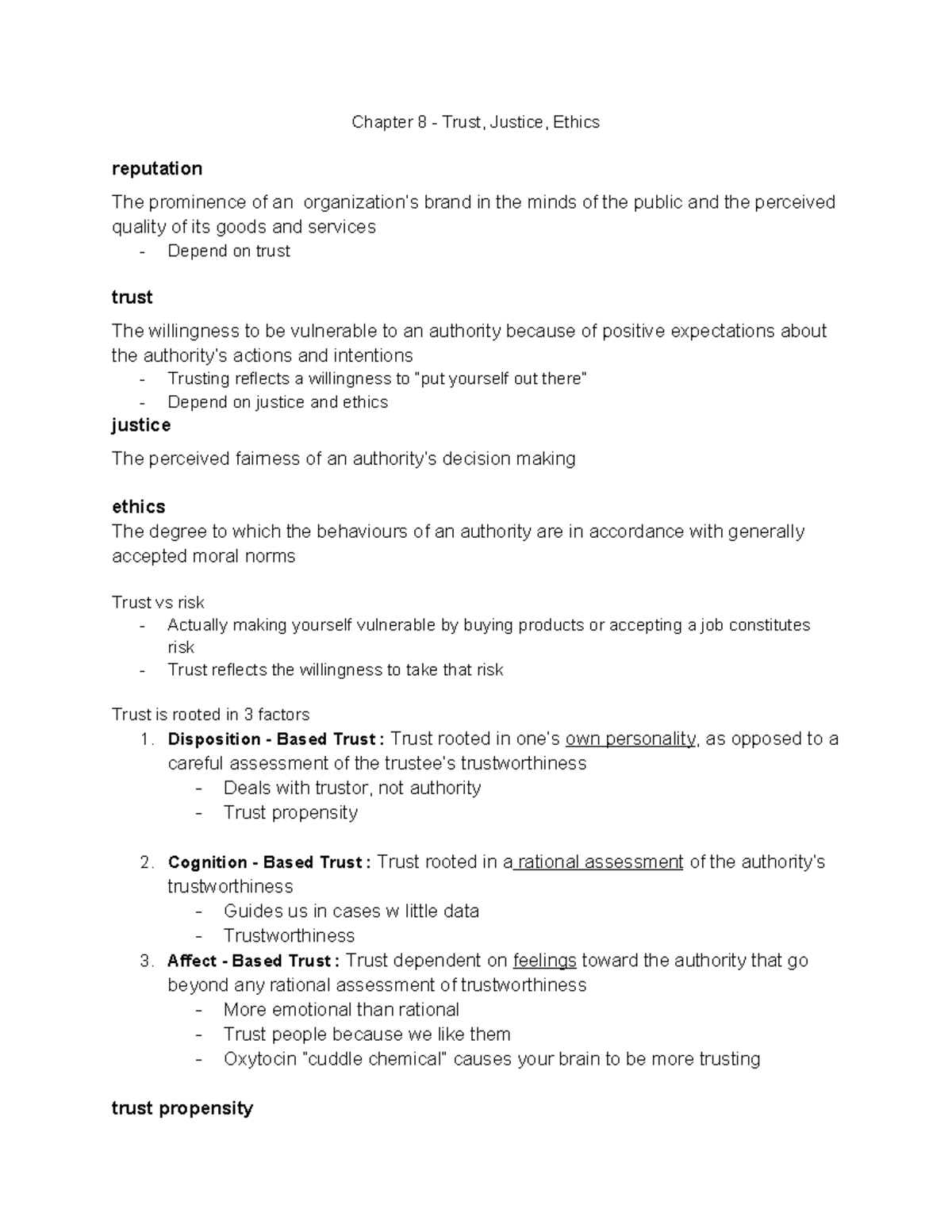 Chapter 8 - Trust, Justice, Ethics - Chapter 8 - Trust, Justice, Ethics ...