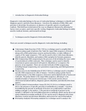 Diagnostic Molecular Biology 5-6 - Advancements in Diagnostic Molecular ...
