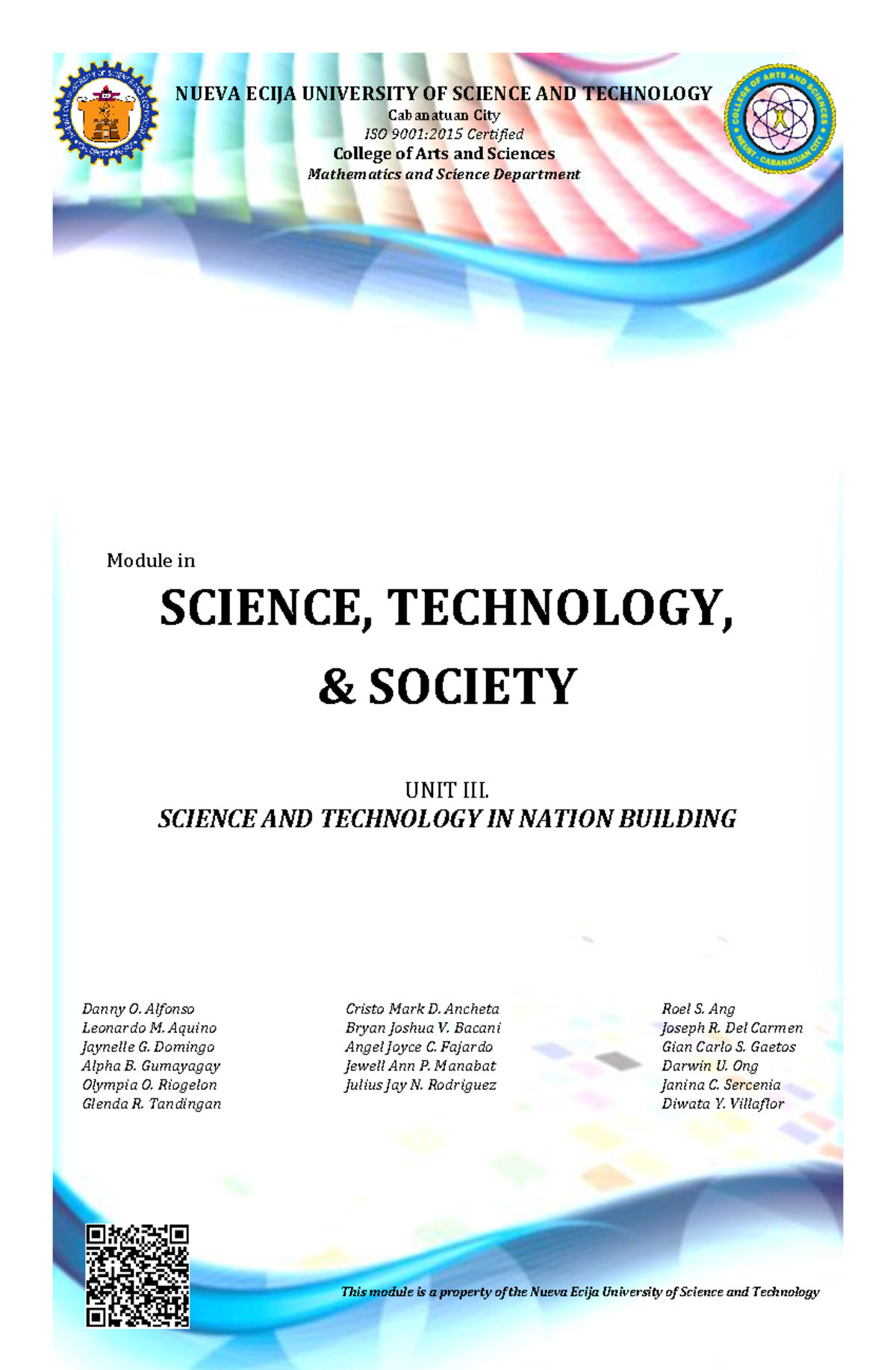 STS (MSD) Module 3 - Module in SCIENCE, TECHNOLOGY, & SOCIETY This ...