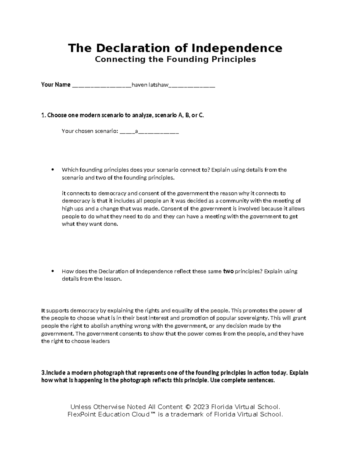 The declaration of independence template - The Declaration of ...