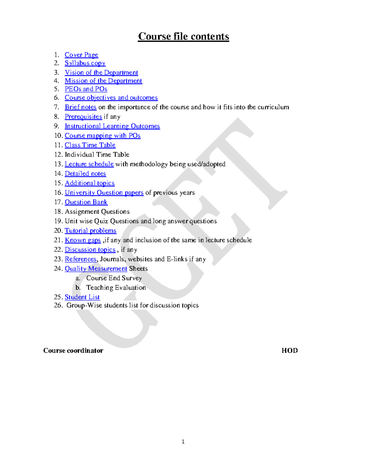 Notes 2 - kuyfyuit - Course file contents 1. Cover Page 2. Syllabus ...