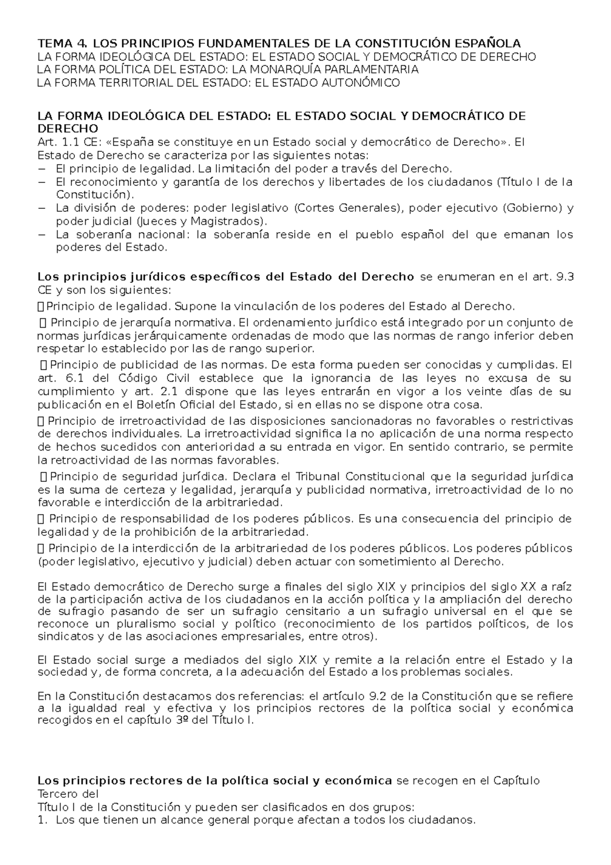 TEMA 4 - Apuntes 4 - TEMA 4. LOS PRINCIPIOS FUNDAMENTALES DE LA ...