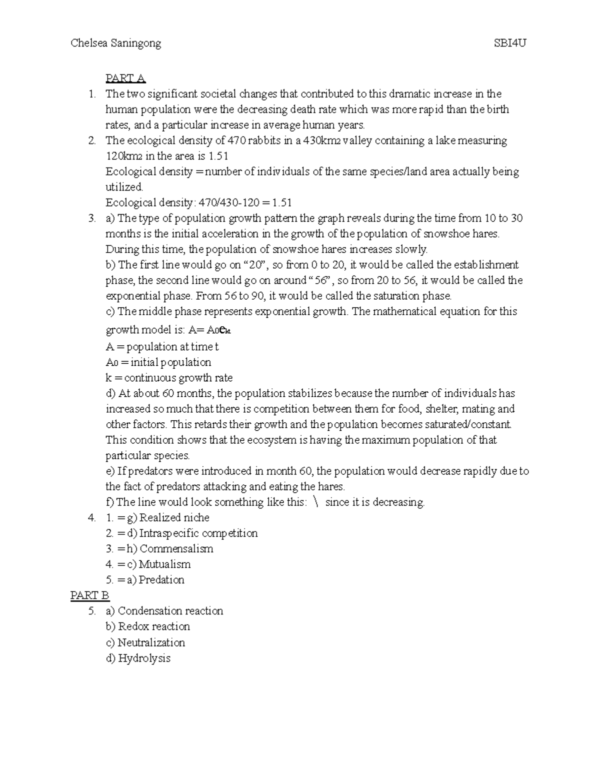 SBI4U final test - idk - Chelsea Saningong SBI4U PART A The two ...