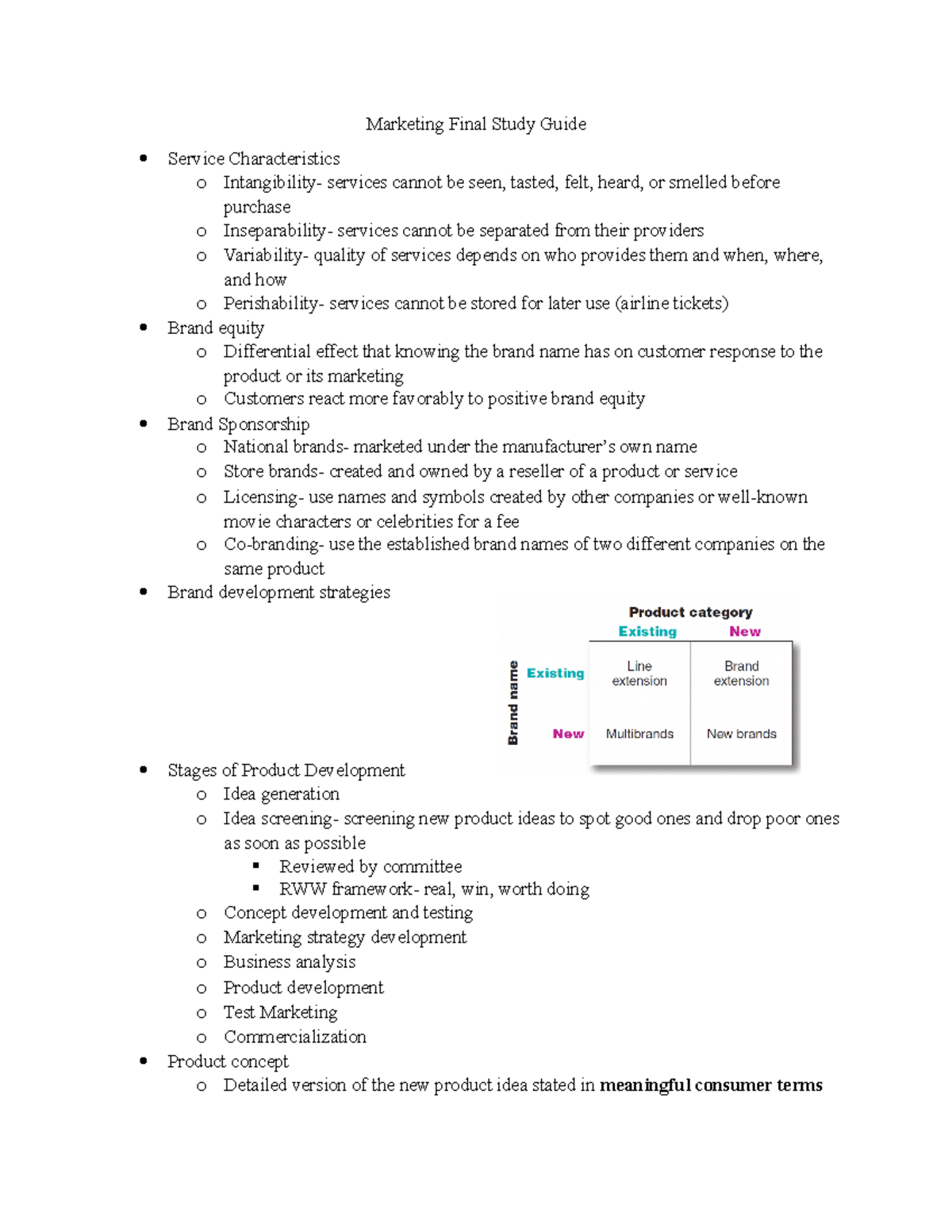 MKT 3000 Final Study Guide - Marketing Final Study Guide Service ...