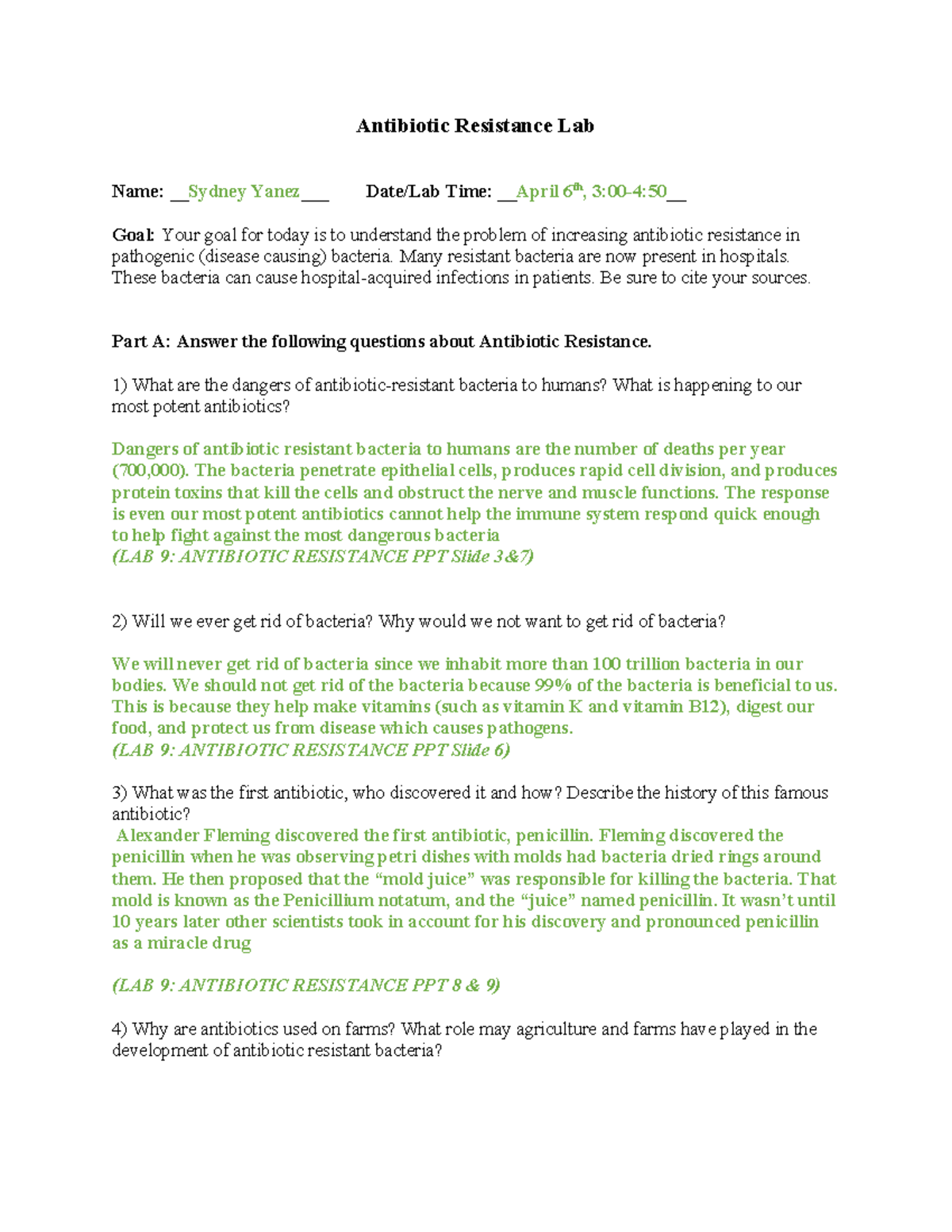 Lab 09 Antibiotic Resistance Worksheet - Antibiotic Resistance Lab Name ...