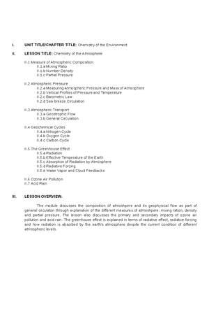 Chemistryfor Engineers-Module 6-Week11 - I. UNIT TITLE/CHAPTER TITLE ...