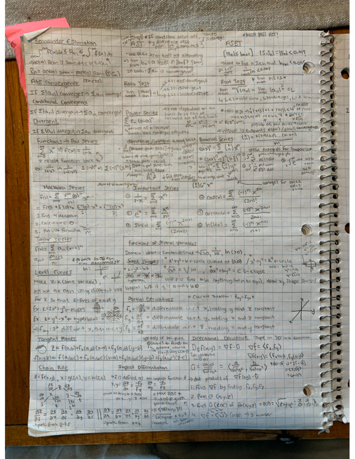 Part 2 of CALC 2 Final Exam 'Cheat Sheet' - MAT1322 - Studocu