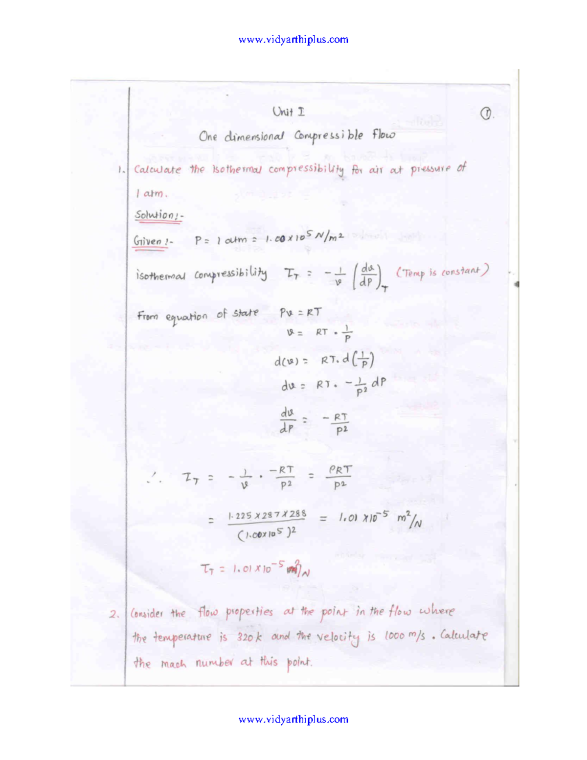 AE2303 Unit 1 Problems - Aeronautical Engineering - Studocu