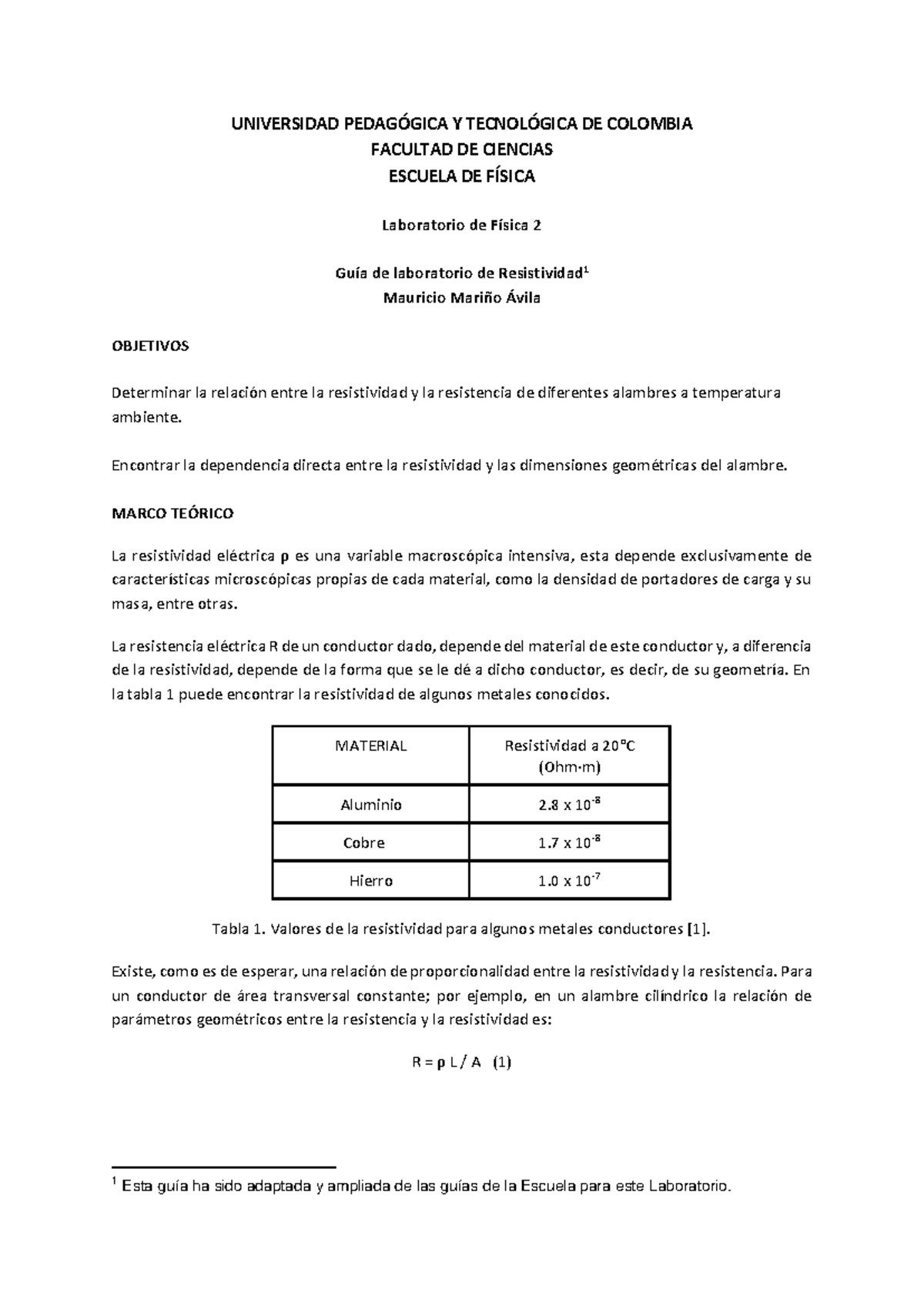 Guía Resistividad - Warning: TT: undefined function: 32 Warning: TT: undefined function: 32 ...