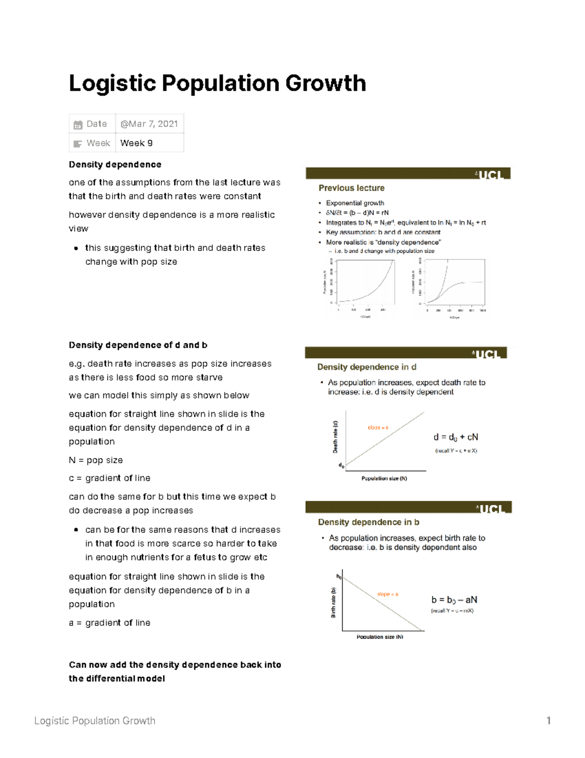 Logistic Population Growth - Logistic Population Growth Date Week Week ...