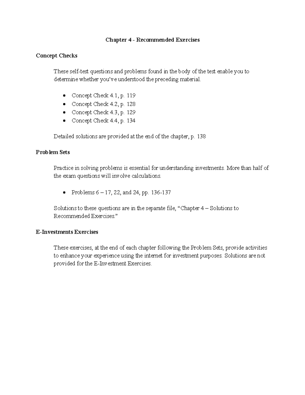 Chapter 4 - Recommended Exercises - Chapter 4 - Recommended Exercises ...