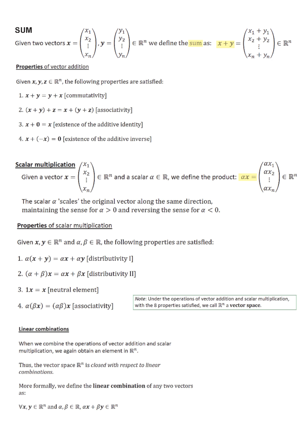 Math 01 - Vectors - Matematica 1 / Mathematics - Module 1 - SUM a 90° Norm - Studocu