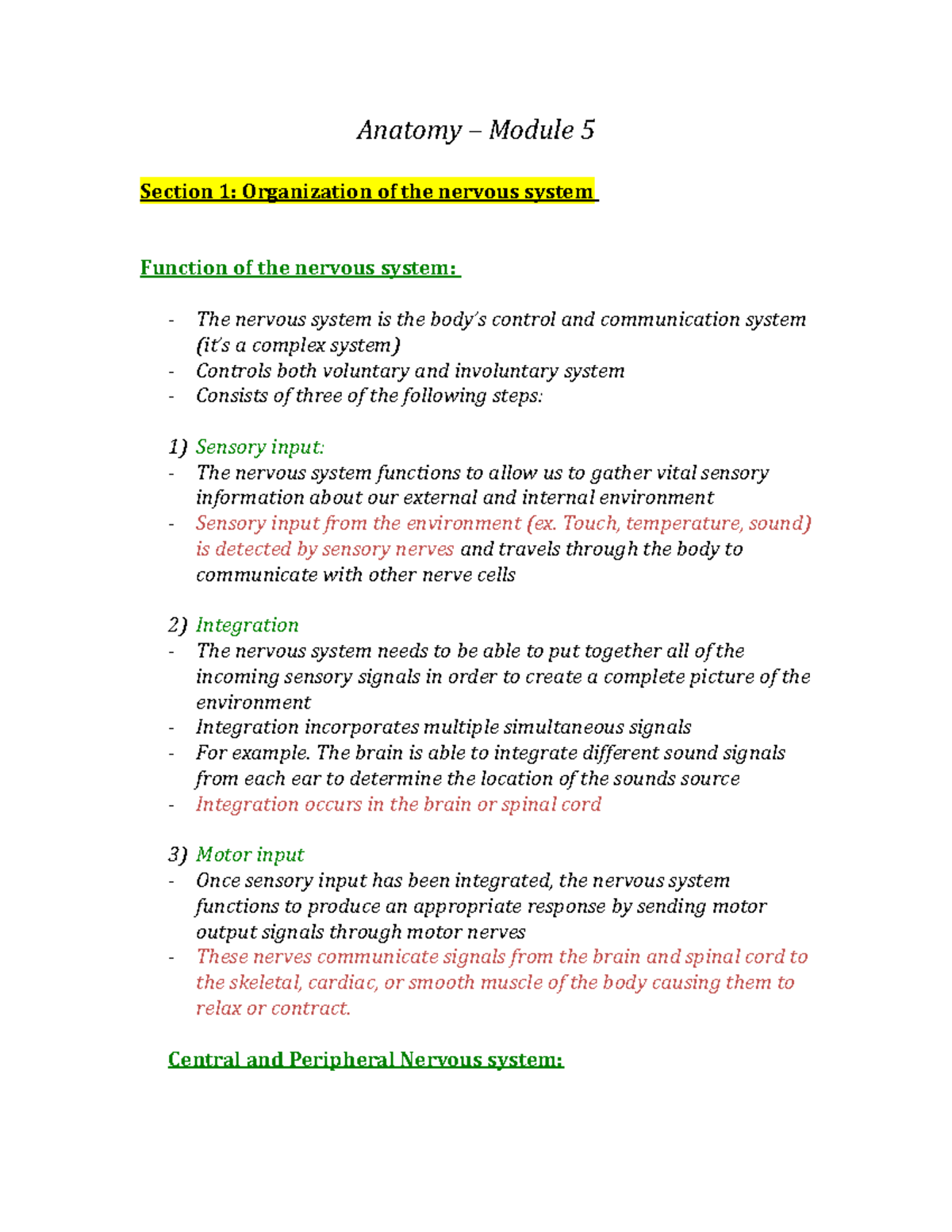 Anatomy-Module-5 - ANAT 100 lecture notes from module 5 - Anatomy ...