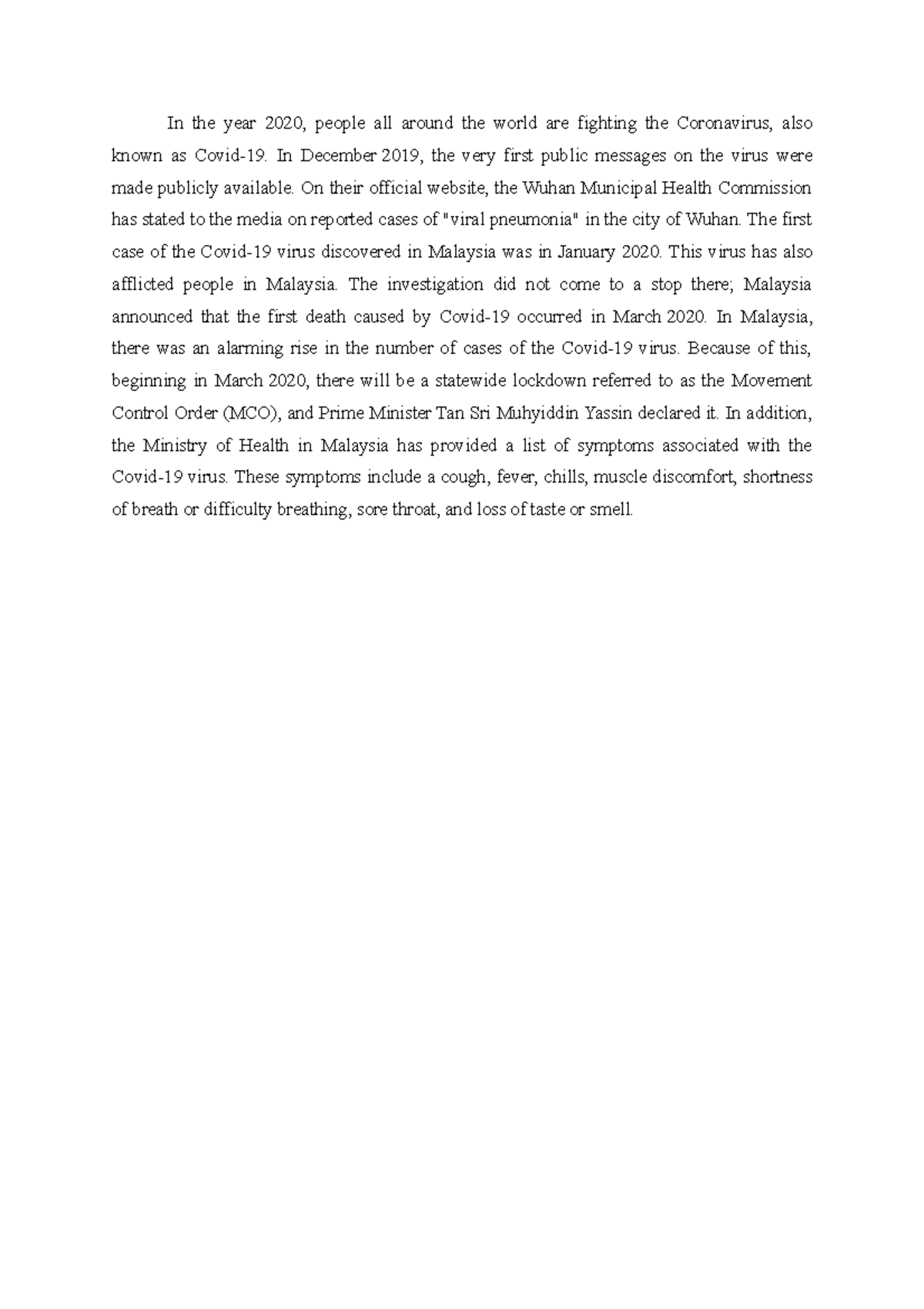 Lesson 1 - This the tutorial work for FIN533 - In the year 2020, people ...