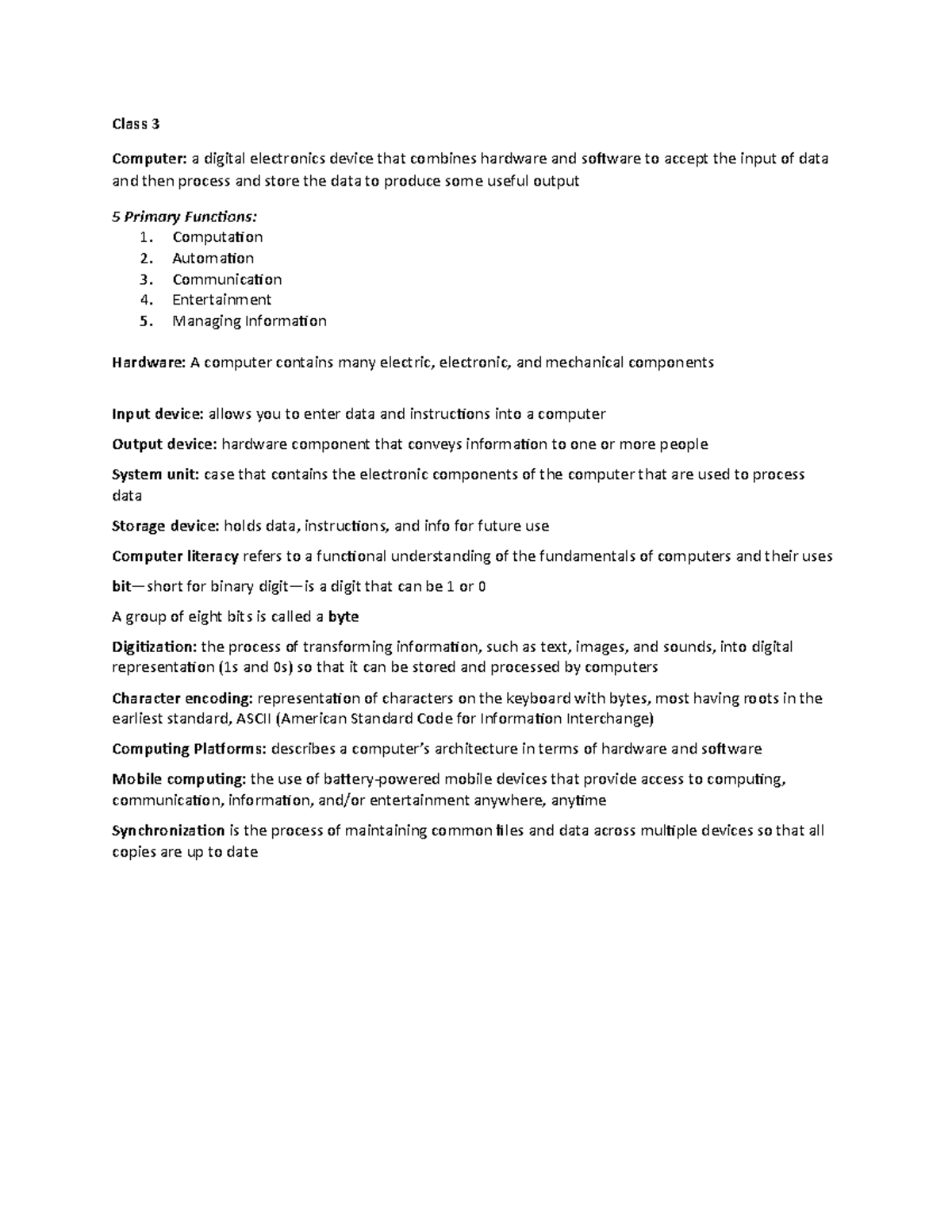 Digital tech it infrastrucute class 3 - Class 3 Computer: a digital ...