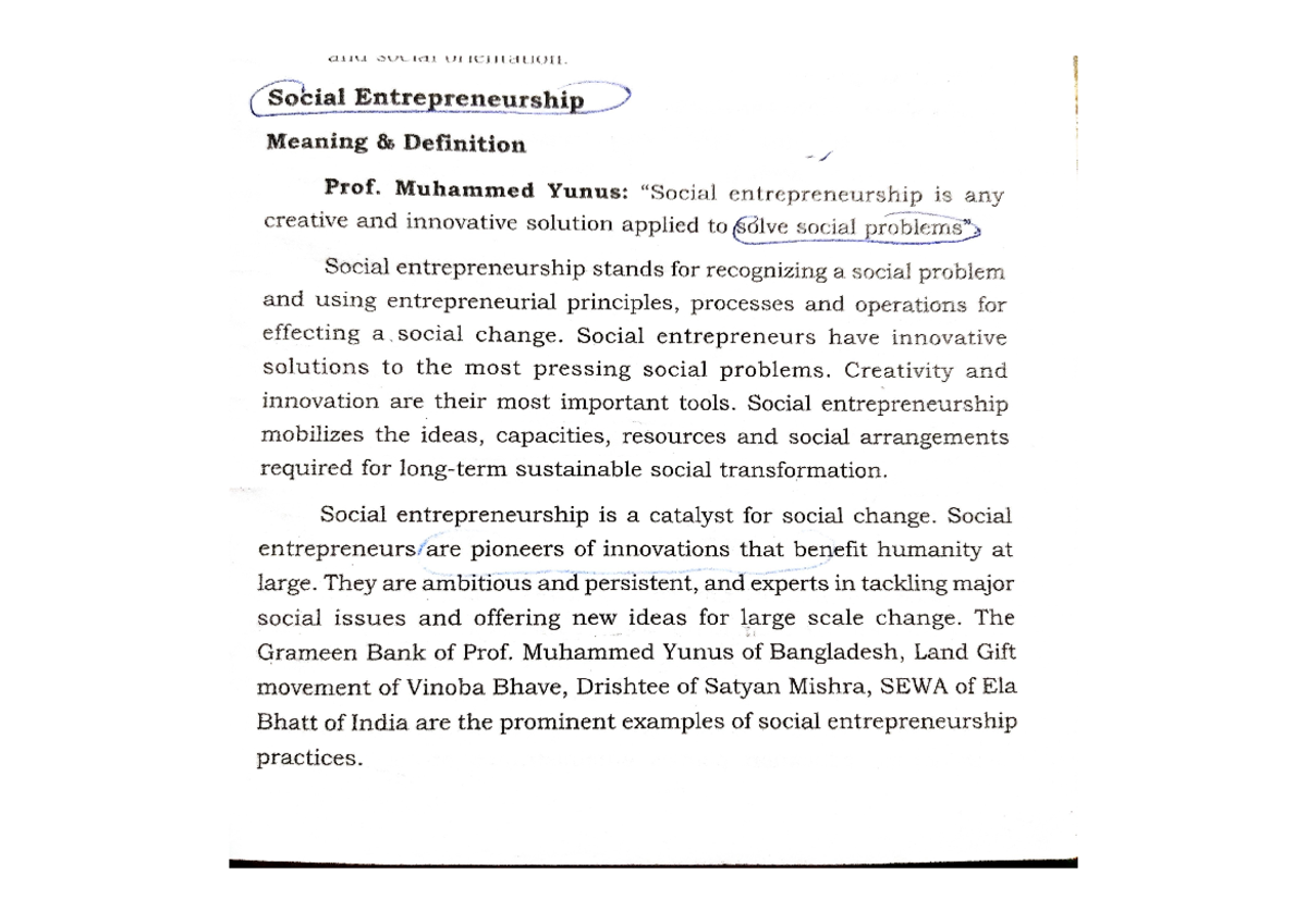 Social entrepreneurship - Entrepreneurship Development And Project ...