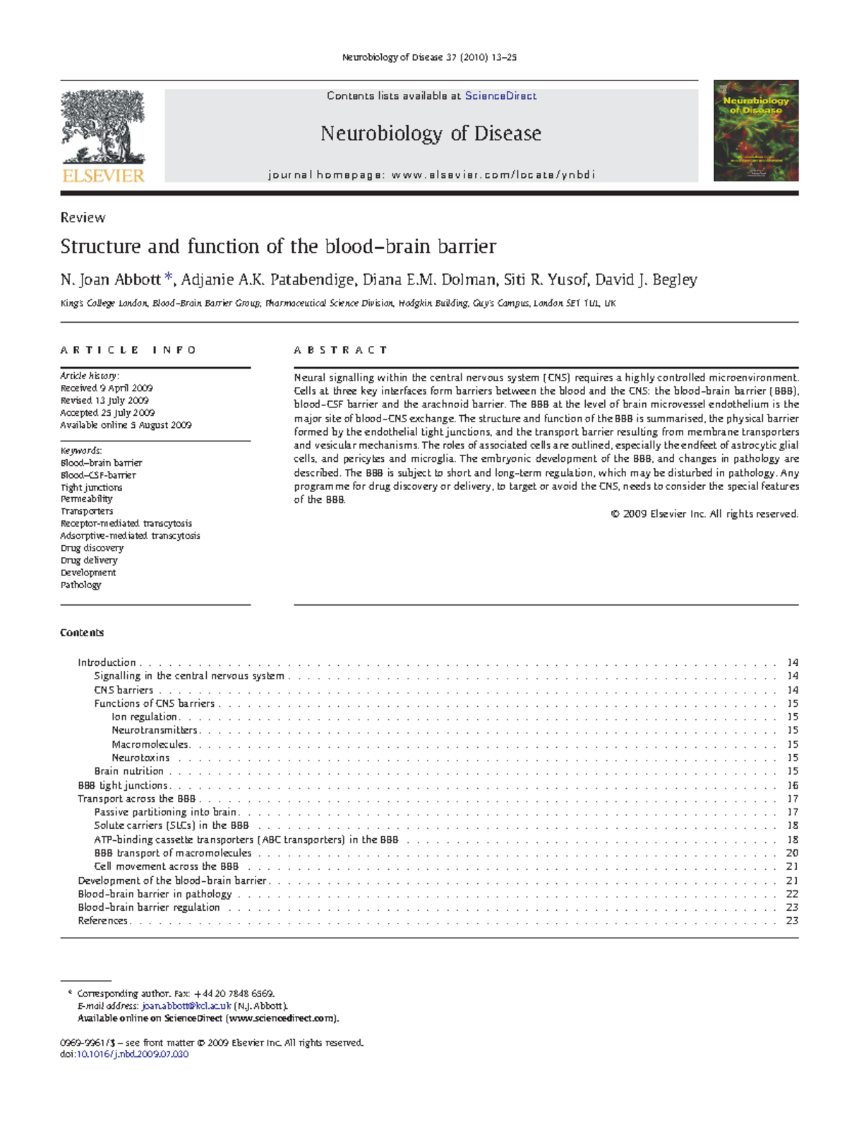 Abbott 2010-Barrera Hematoencefálica-Estructurayfuncion - Review ...