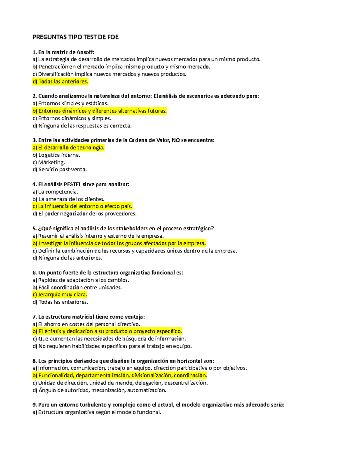 TEST-FOE - Examen resuelto filtrado por alumnos de la carrera ...