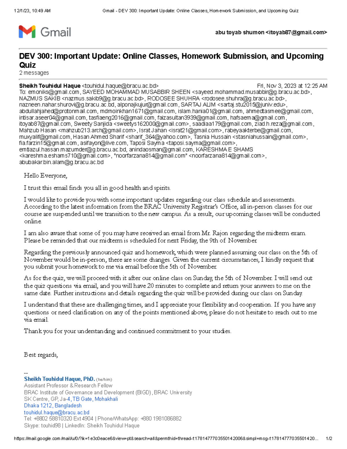 3 November Answer key ( 2a, 2b, 2c & 3a) Sending Gmail copy - DEV 300 ...