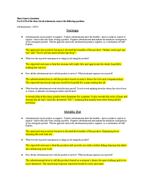 Short Answer Questions Mod 2 - Short Answer Questions What were some of ...