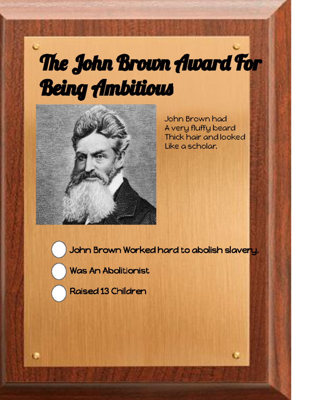 Hero Or Villan Project On John Brown - The John Brown Award For Being ...