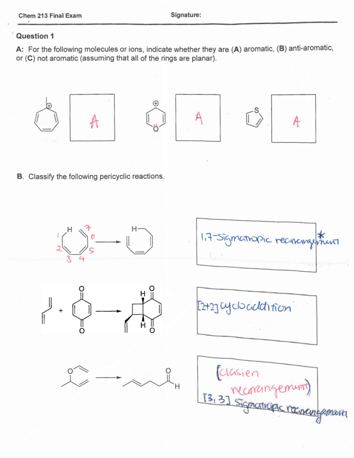 Practice final exam answer key - Chem 213 Final Exam Signature ...