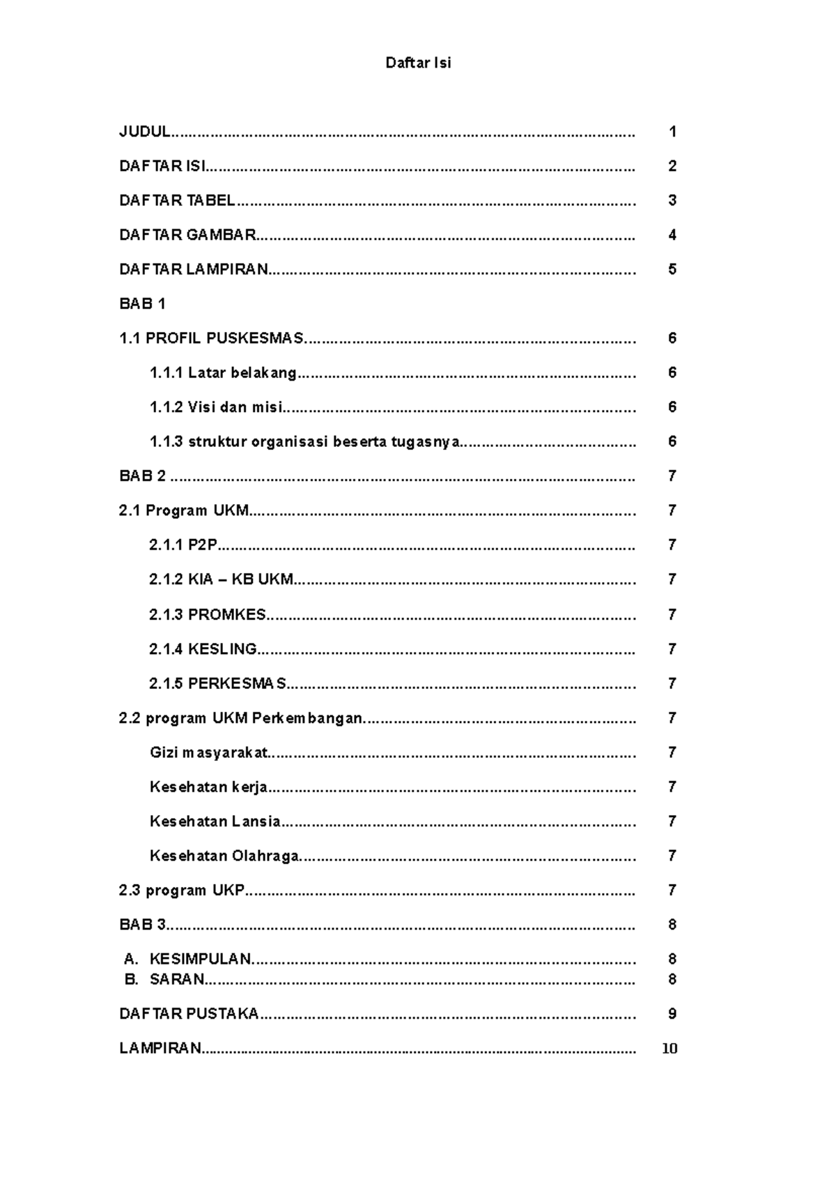 Laporan tugas akhir - Daftar Isi DAFTAR - Studocu