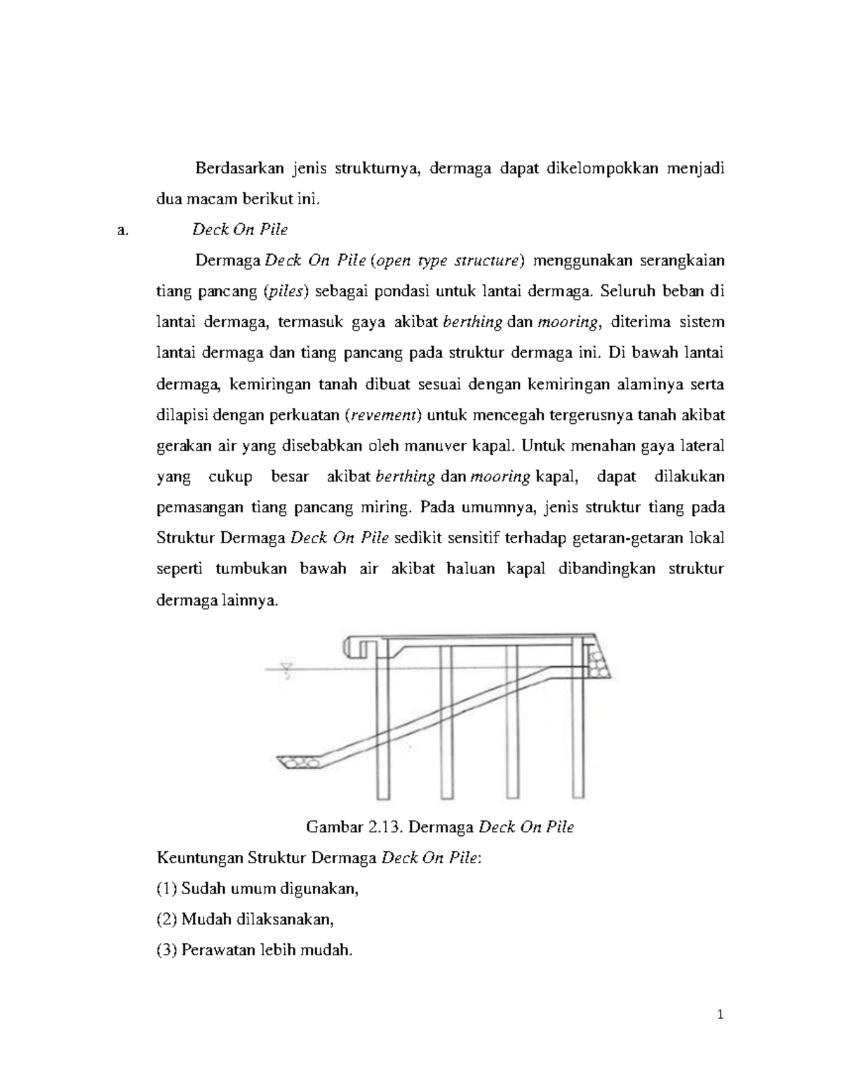 Catatan Tugas-Jenis konstruksi dermaga-1-2 - 1 Berdasarkan jenis ...