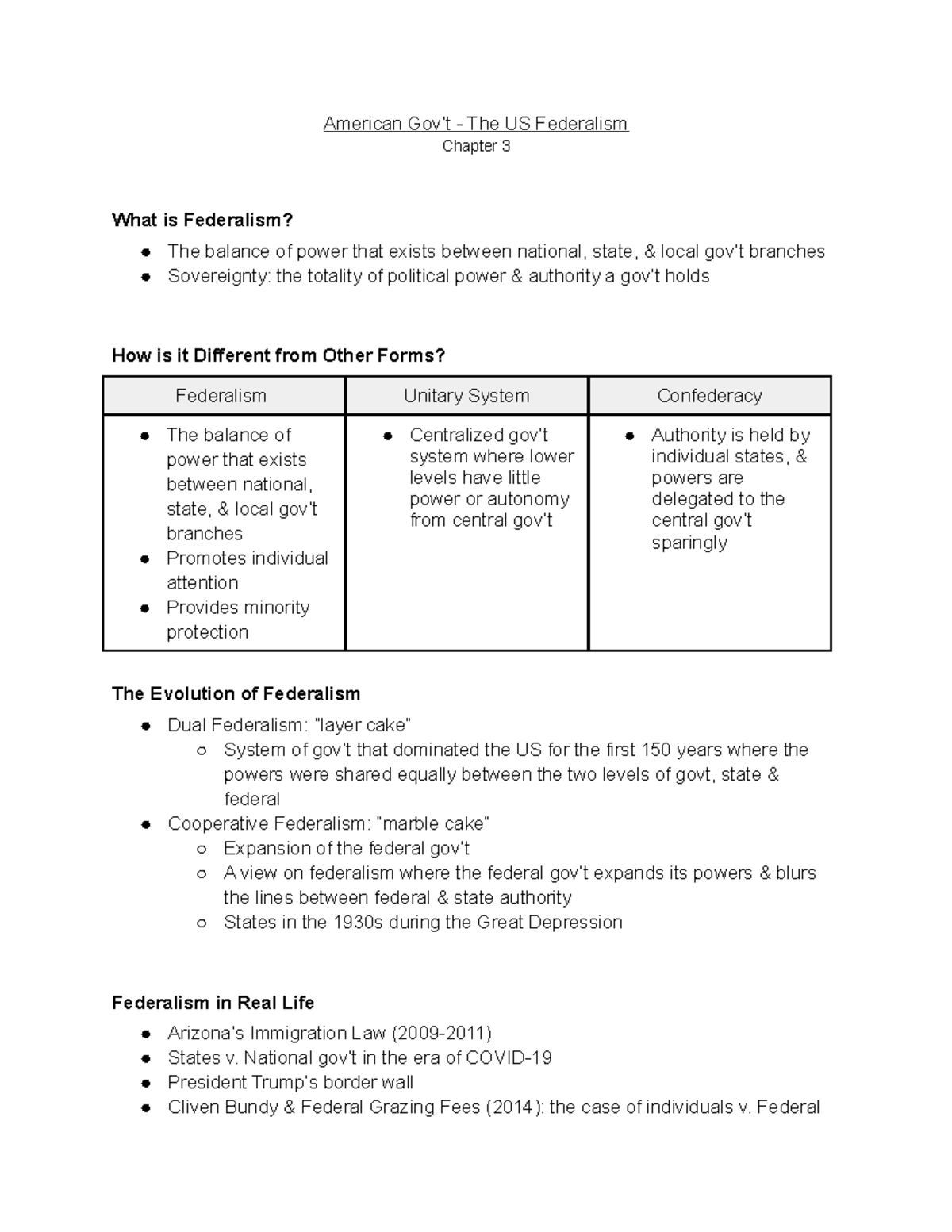 The US Federalism - American Gov’t - The US Federalism Chapter 3 What ...
