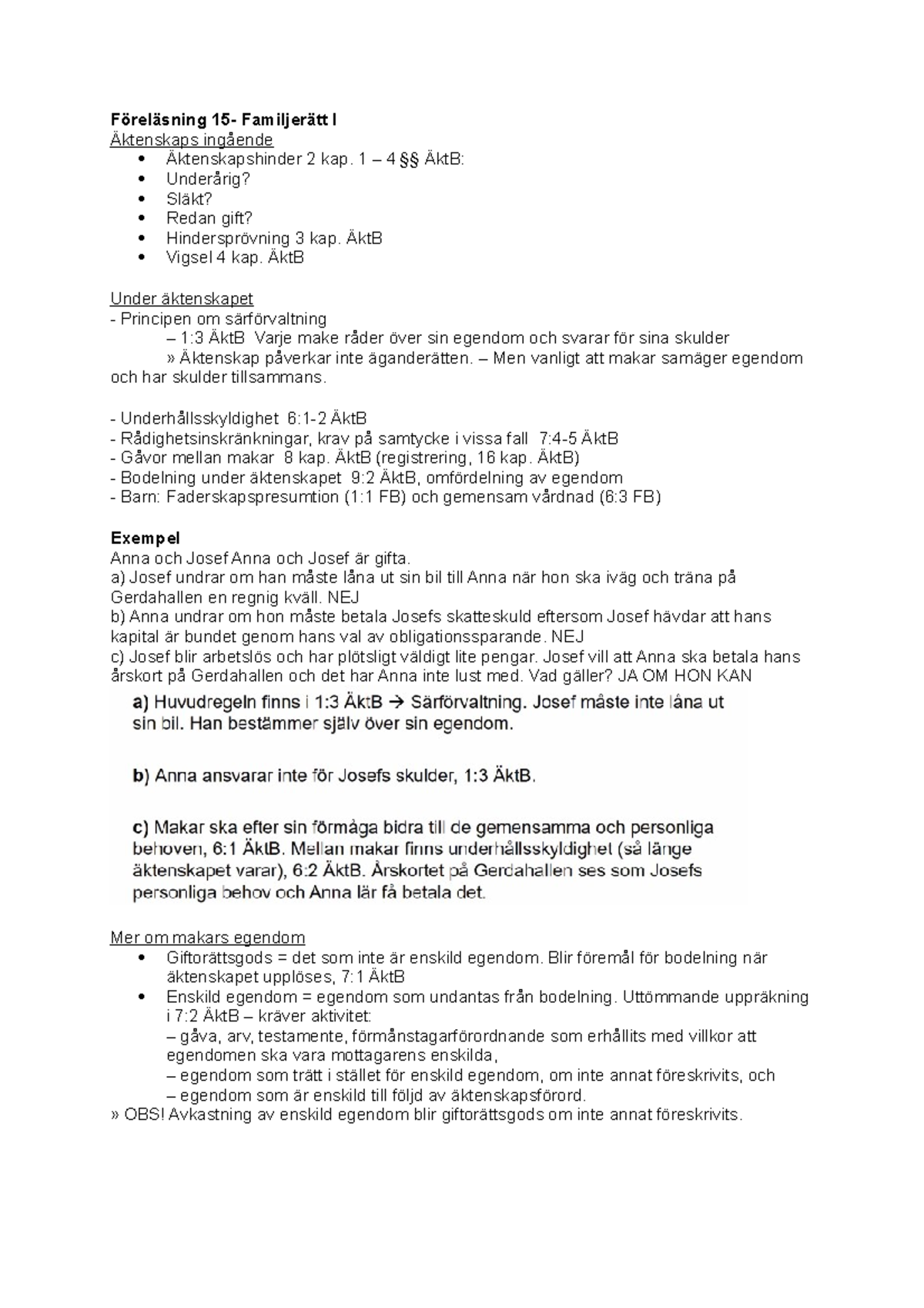 Föreläsning 15 - Viktiga paragrafer och begrepp - Föreläsning 15 ...