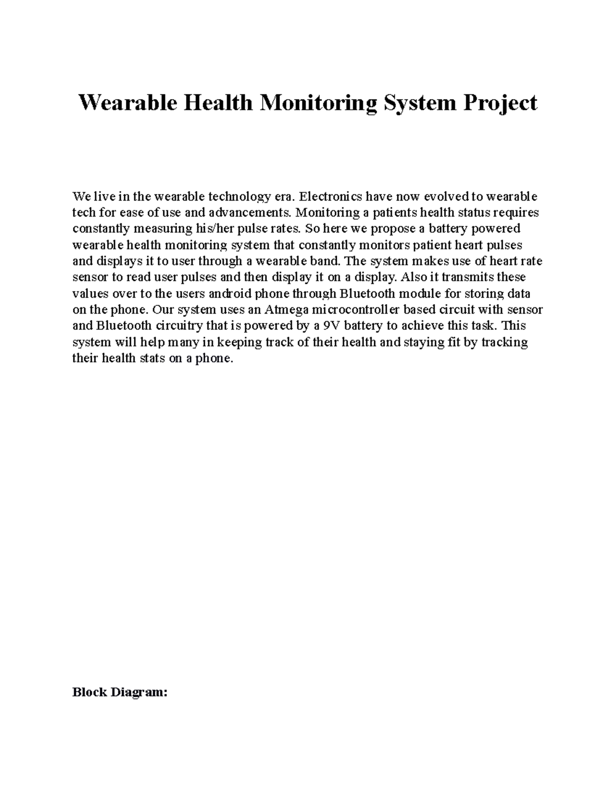 N365 - Project Ideas - Wearable Health Monitoring System Project We ...