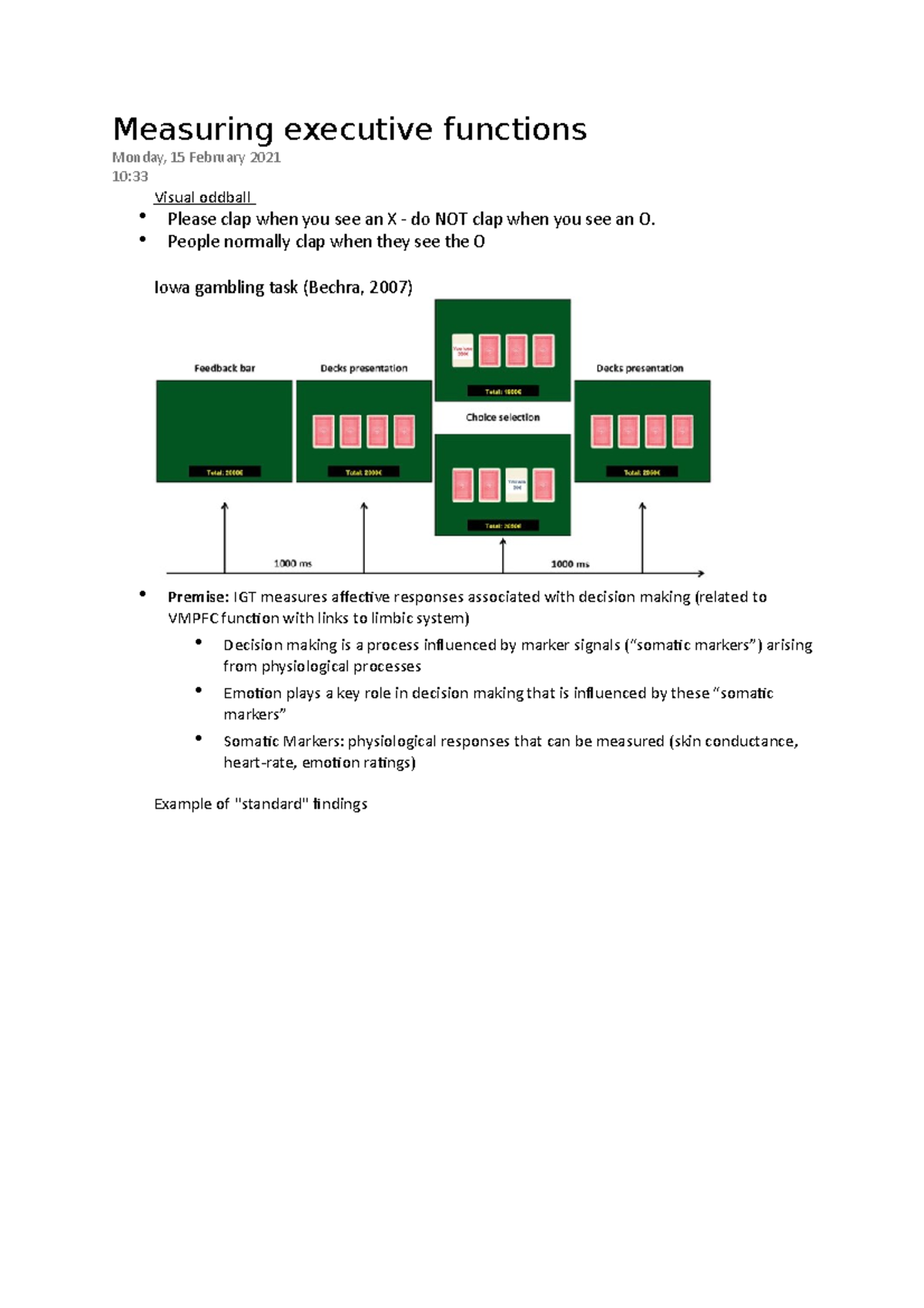 Measuring executive functions - Measuring executive functions Monday, 15 February 2021 10 ...