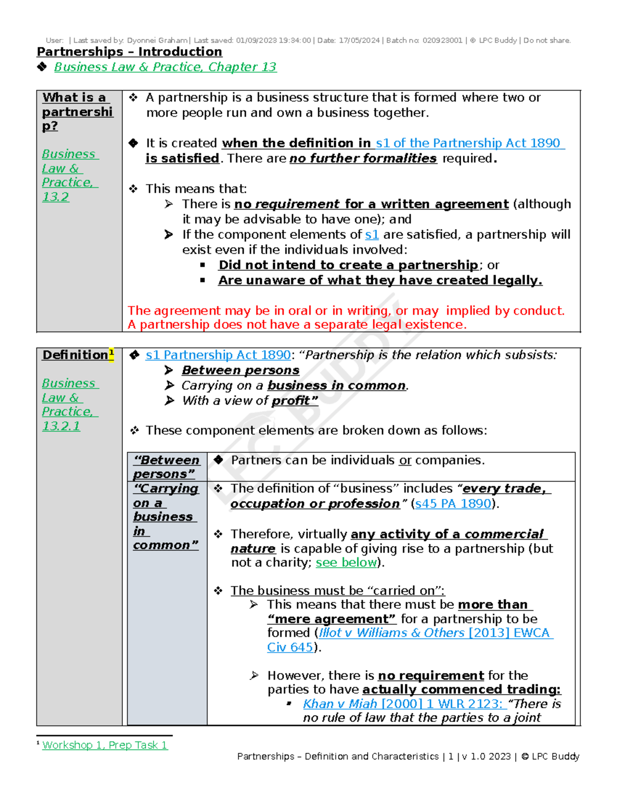1. Partnerships - Definition and Characteristics - Partnerships ...
