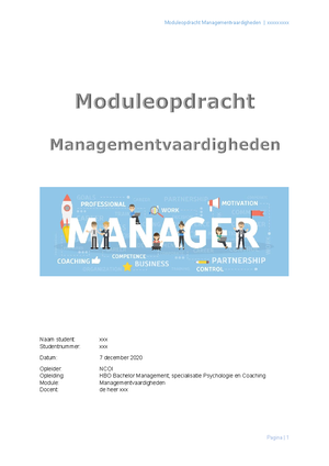 Managementvaardigheden Moduleopdracht NCOI Opleidingen - 2021 ...