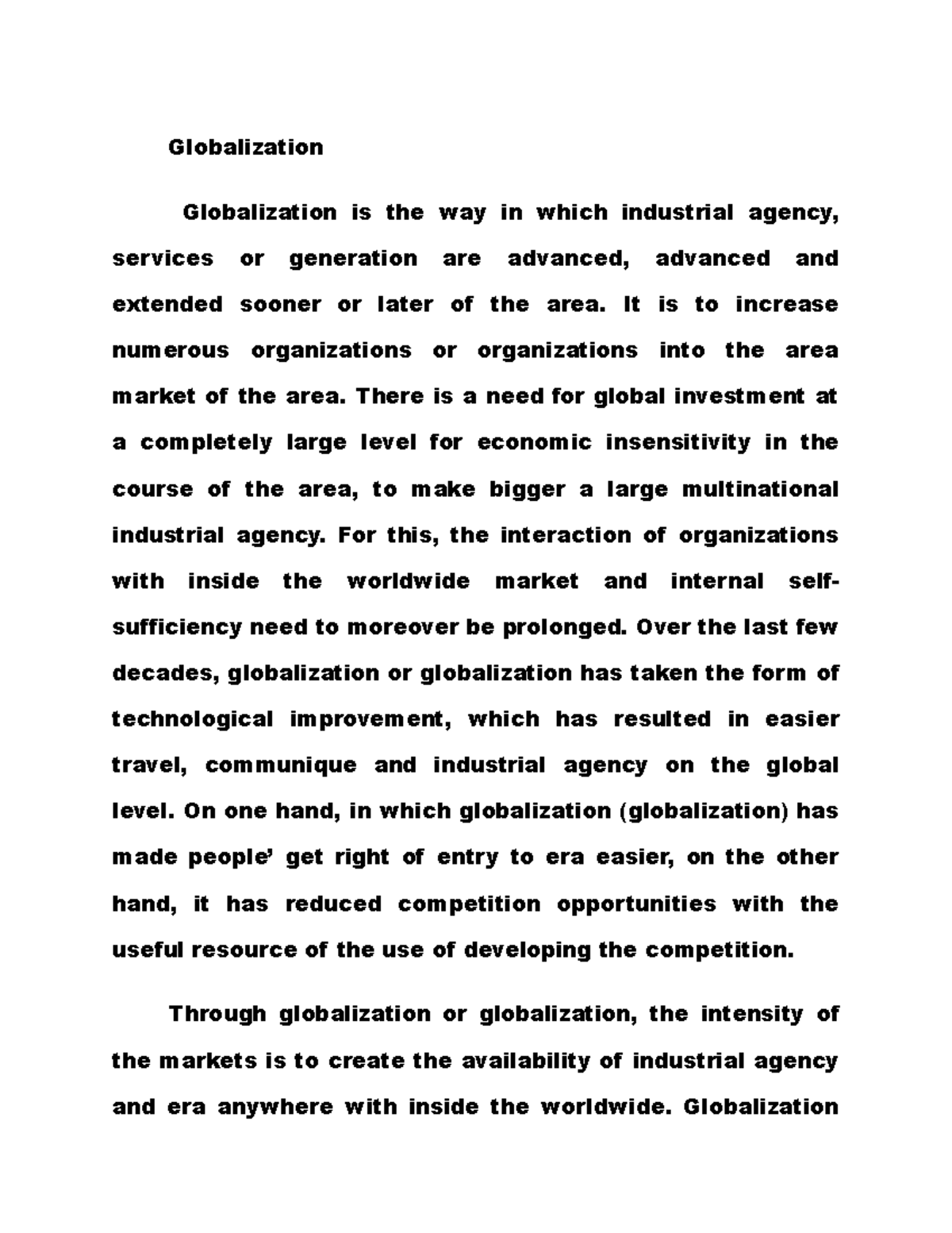 Glo Bal - What is Globalization meaning and explanation essay ...