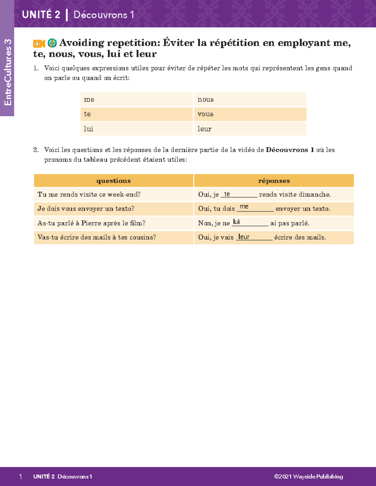 Kami Export - ECF L3 U2 D1 WB SE 1 - EntreCultures 3 UNITÉ 2 ...