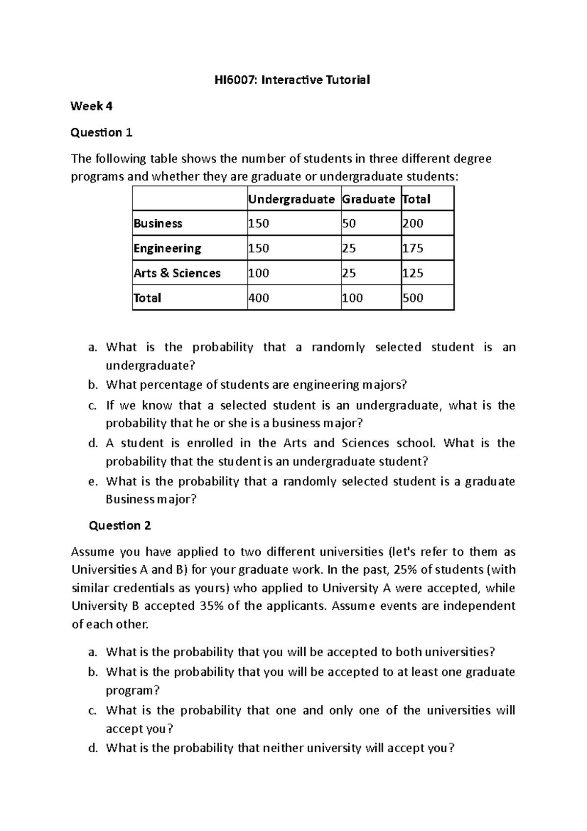 HI6007 Interactive Tutorial Week 4 for nurses - HI6007: Interactive Tutorial Week 4 Question 1 ...