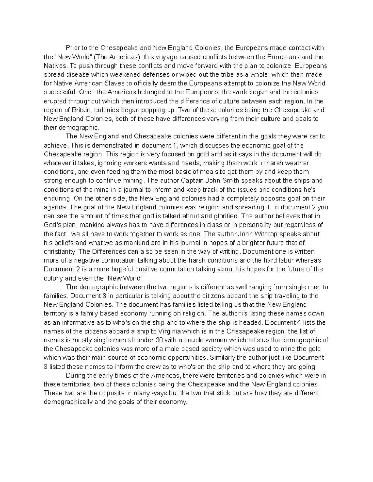 DBQ - Document based question covering - Prior to the Chesapeake and ...